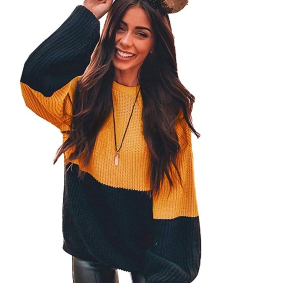 S. the Widow | Sweaters | Corrine Color Block Oversized Sweater | Poshmark